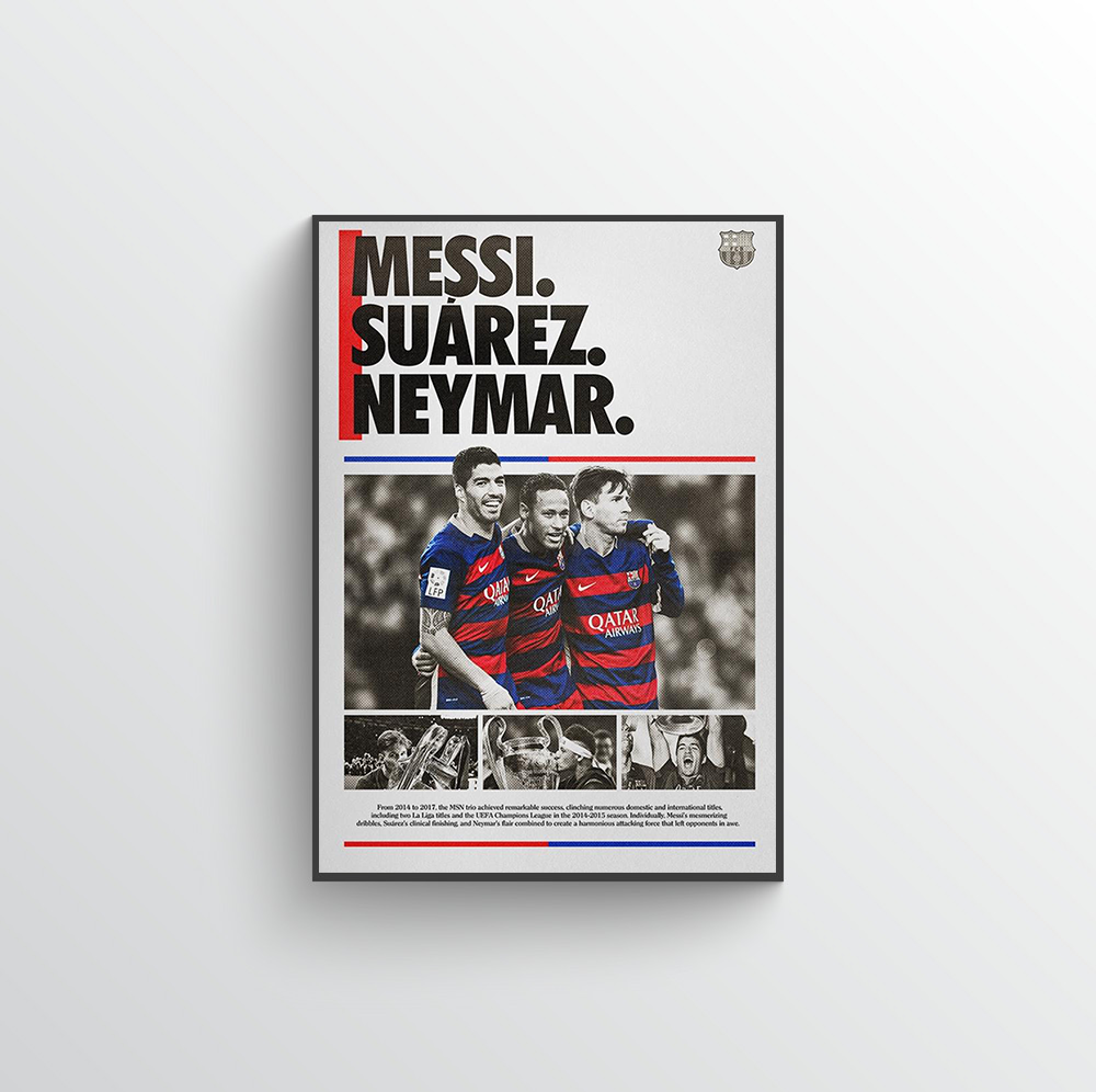 MSN: Messi, Suarez, Neymar – Football Fame Prints